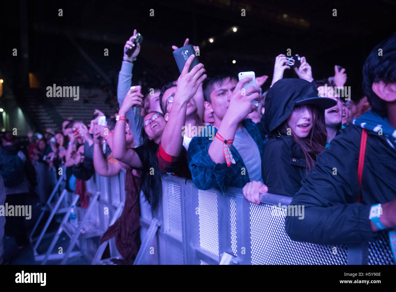Crowd watching The Weeknd perform at Bumbershoot festival on September ...