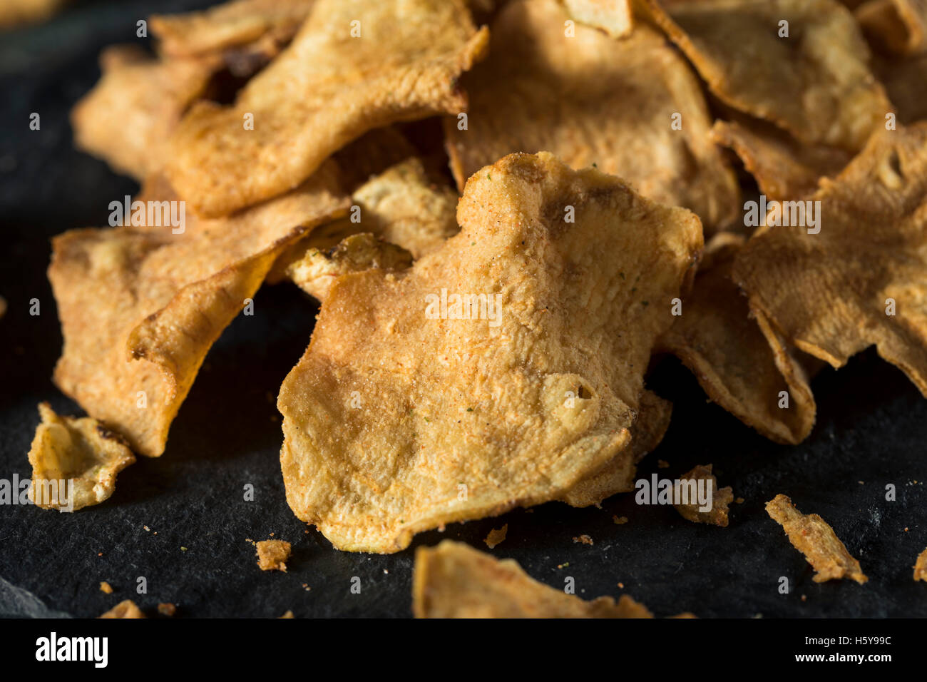 Organic Baked Celery Root Chips with Sea Salt Stock Photo - Alamy