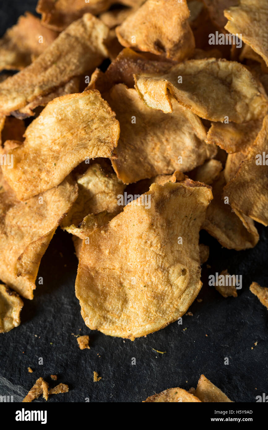 Organic Baked Celery Root Chips with Sea Salt Stock Photo - Alamy