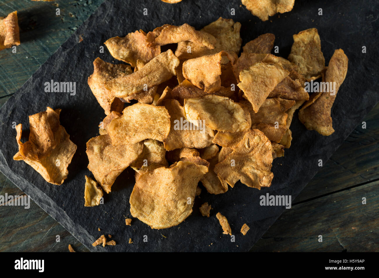 Organic Baked Celery Root Chips with Sea Salt Stock Photo - Alamy