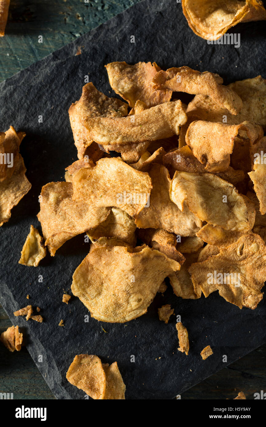 Organic Baked Celery Root Chips with Sea Salt Stock Photo - Alamy
