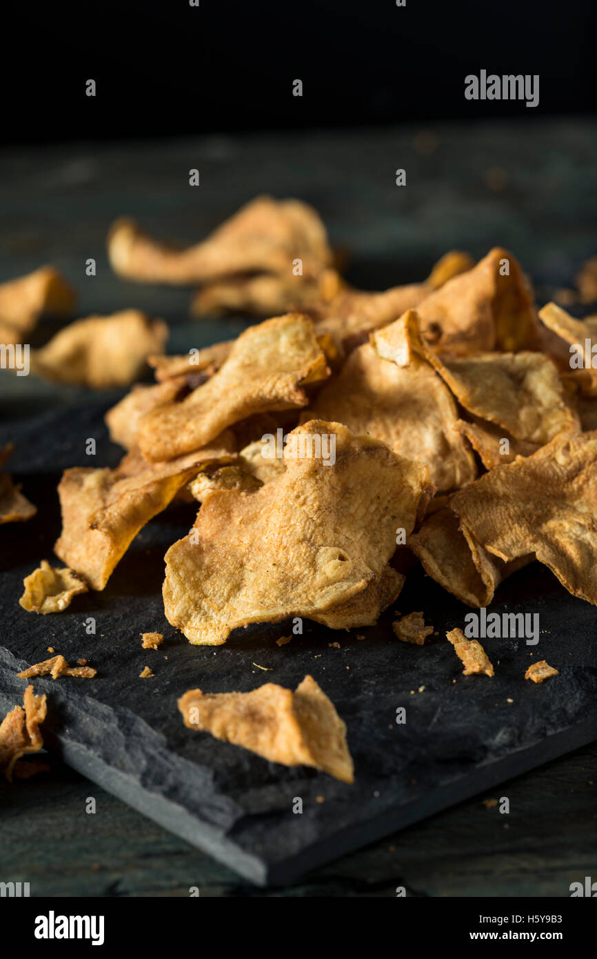 Organic Baked Celery Root Chips with Sea Salt Stock Photo - Alamy