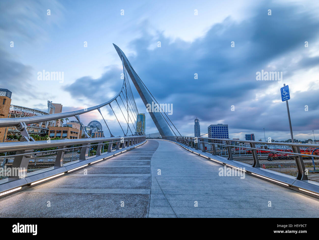 Harbor Drive Pedestrian Bridge. San Diego, California, USA Stock Photo ...