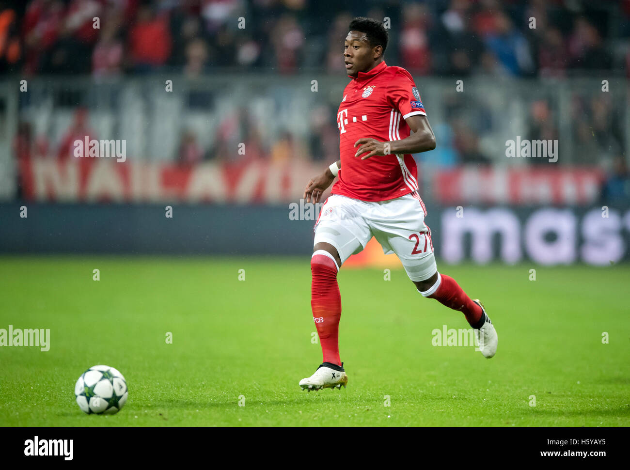 Munich's David Alaba in action during the UEFA Champions League soccer ...