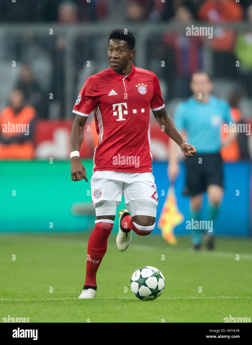 Munich's David Alaba in action during the UEFA Champions League soccer ...