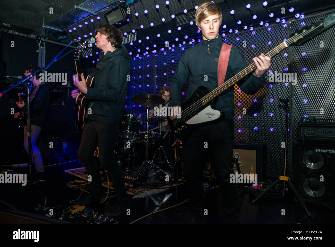 London UK, 21st October 2016. Four piece rock/indie band Fronteers from ...