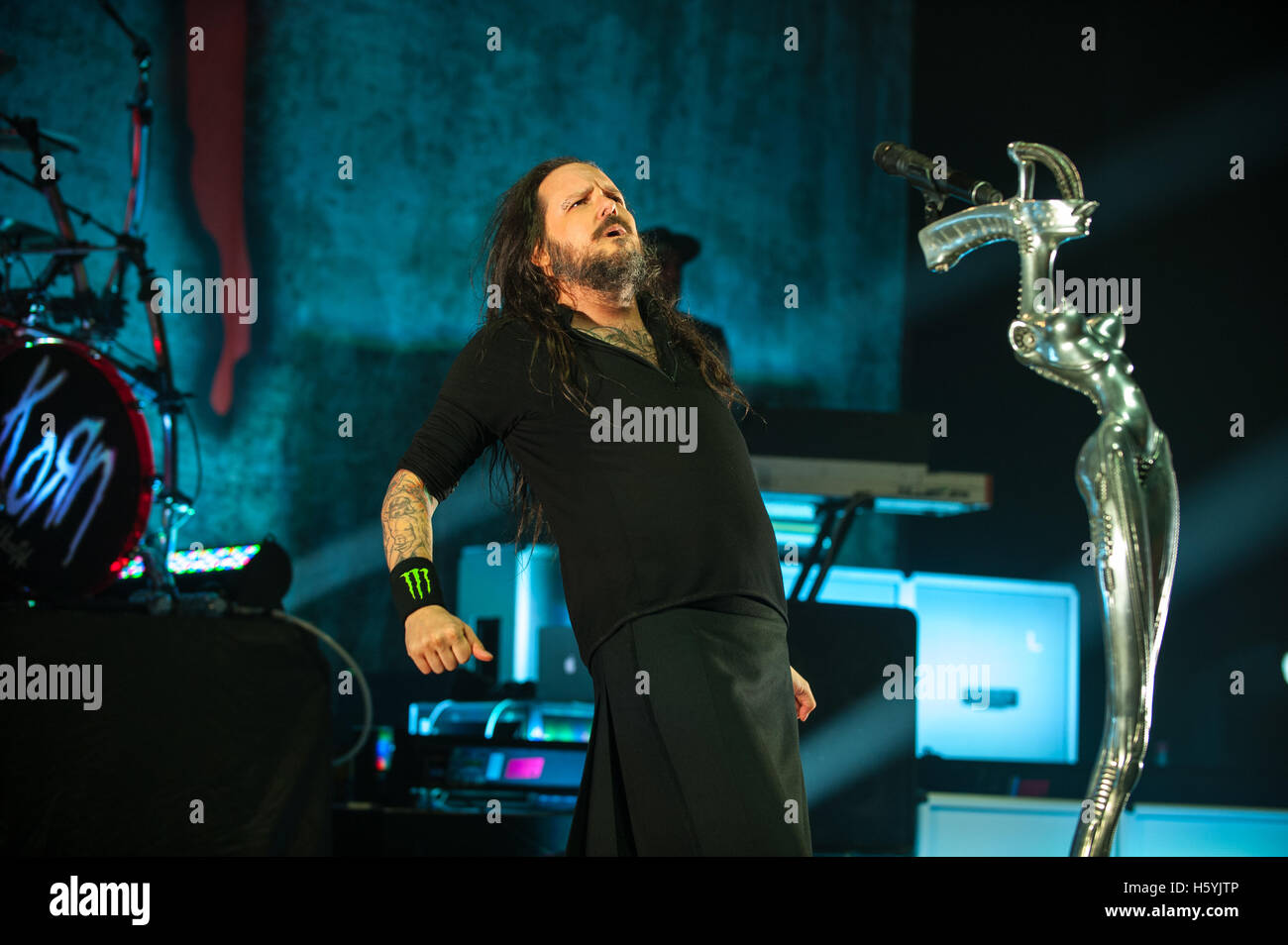 KORN performing at an exclusive live event presented by SiriusXM Radio ...