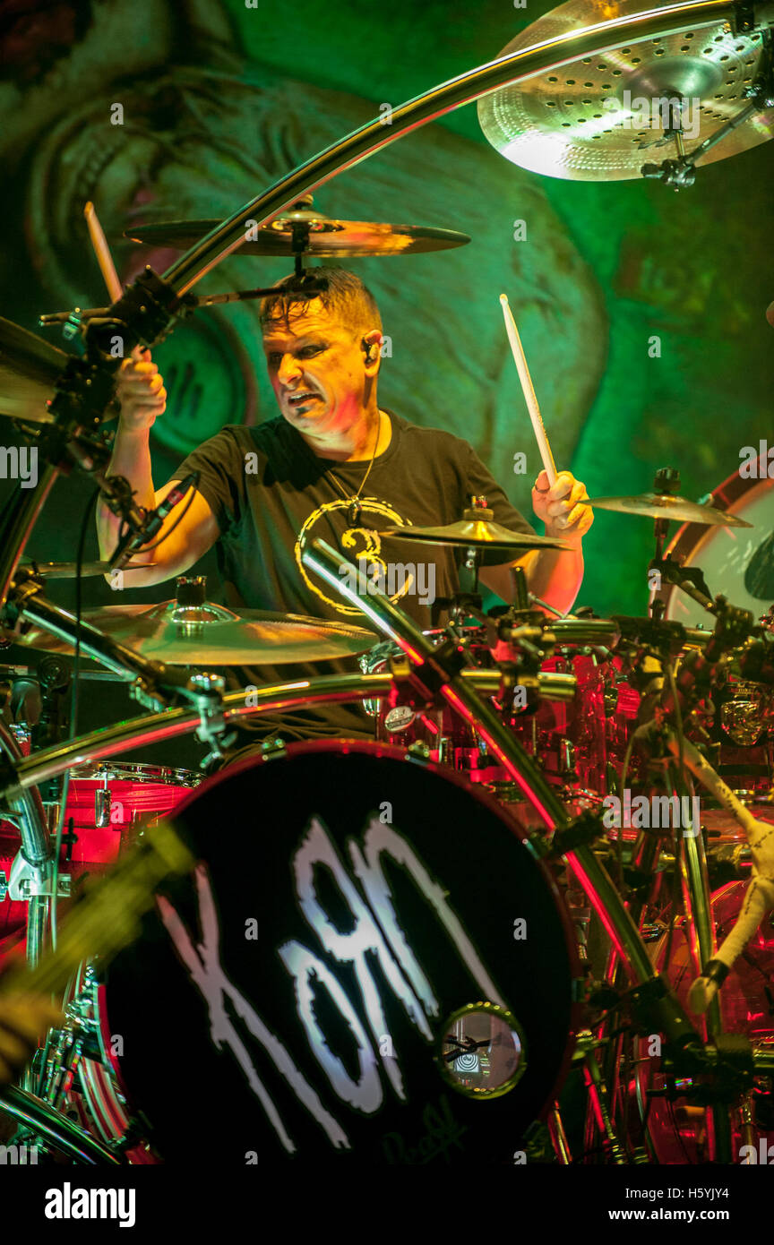 KORN performing at an exclusive live event presented by SiriusXM Radio ...