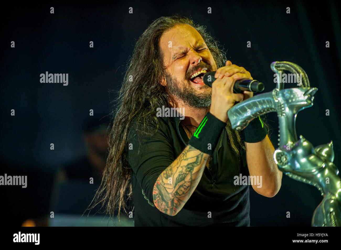 KORN performing at an exclusive live event presented by SiriusXM Radio ...