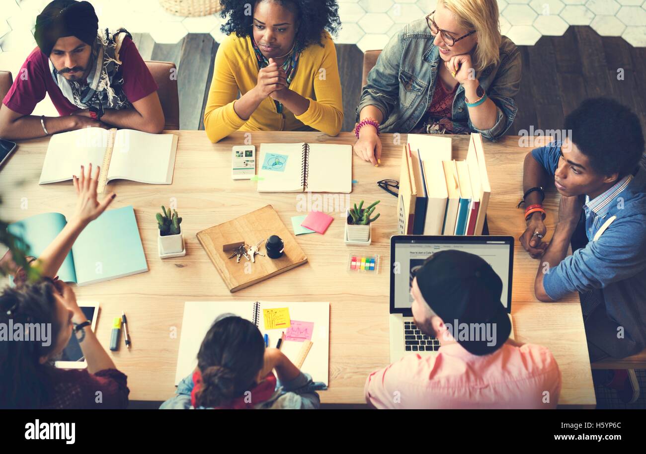 Diverse Group People Working Together Concept Stock Photo - Alamy
