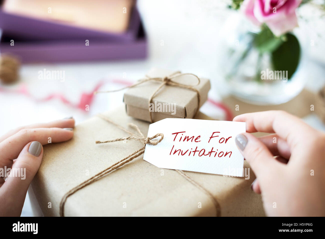 Card Tag Label Invitation Words Concept Stock Photo - Alamy