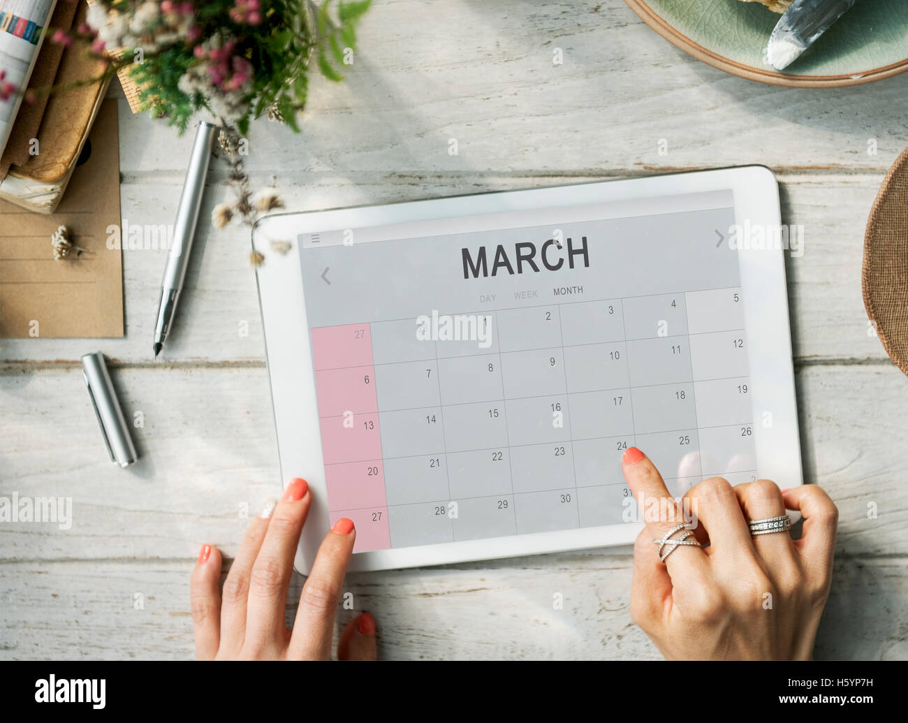 March Monthly Calendar Weekly Date Concept Stock Photo - Alamy