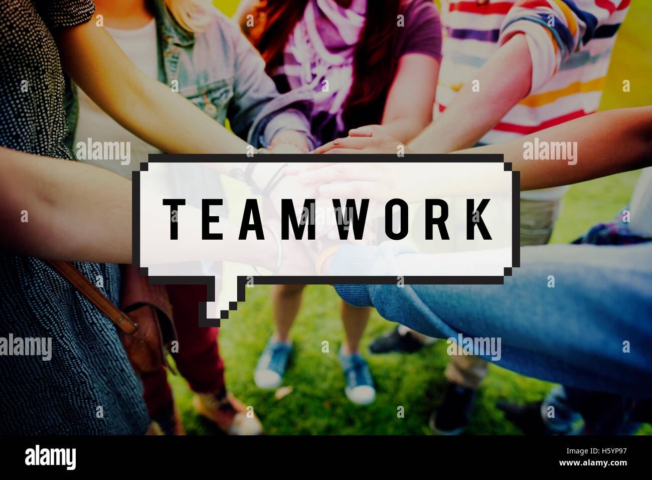 Team Building Teamwork Togetherness Unity Concept Stock Photo - Alamy