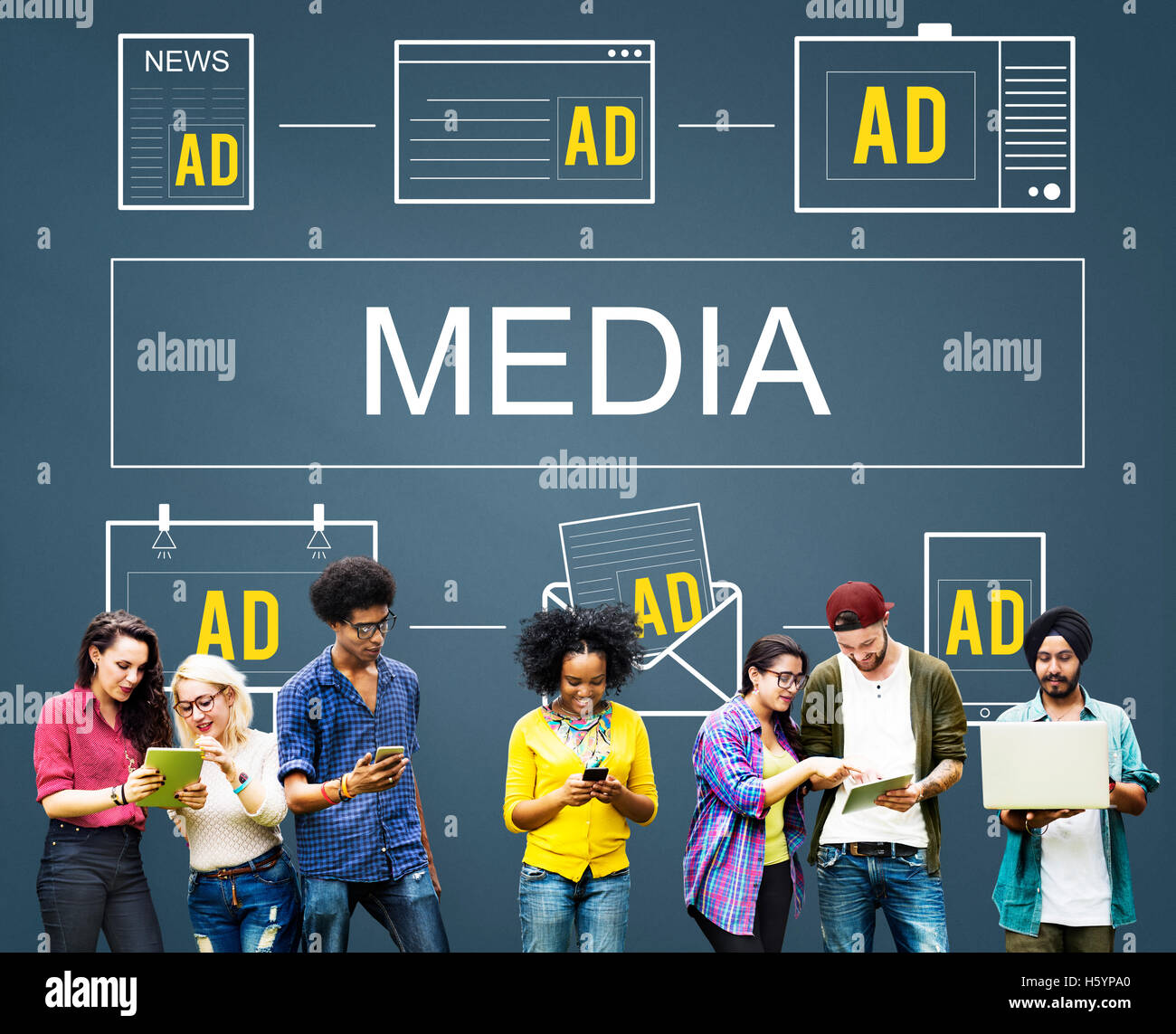 Multimedia Media Entertainment Communication Connection Concept Stock ...