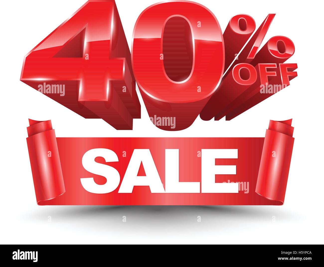 sale red ribbon banner roll 3D style. Vector illustration for promotion ...