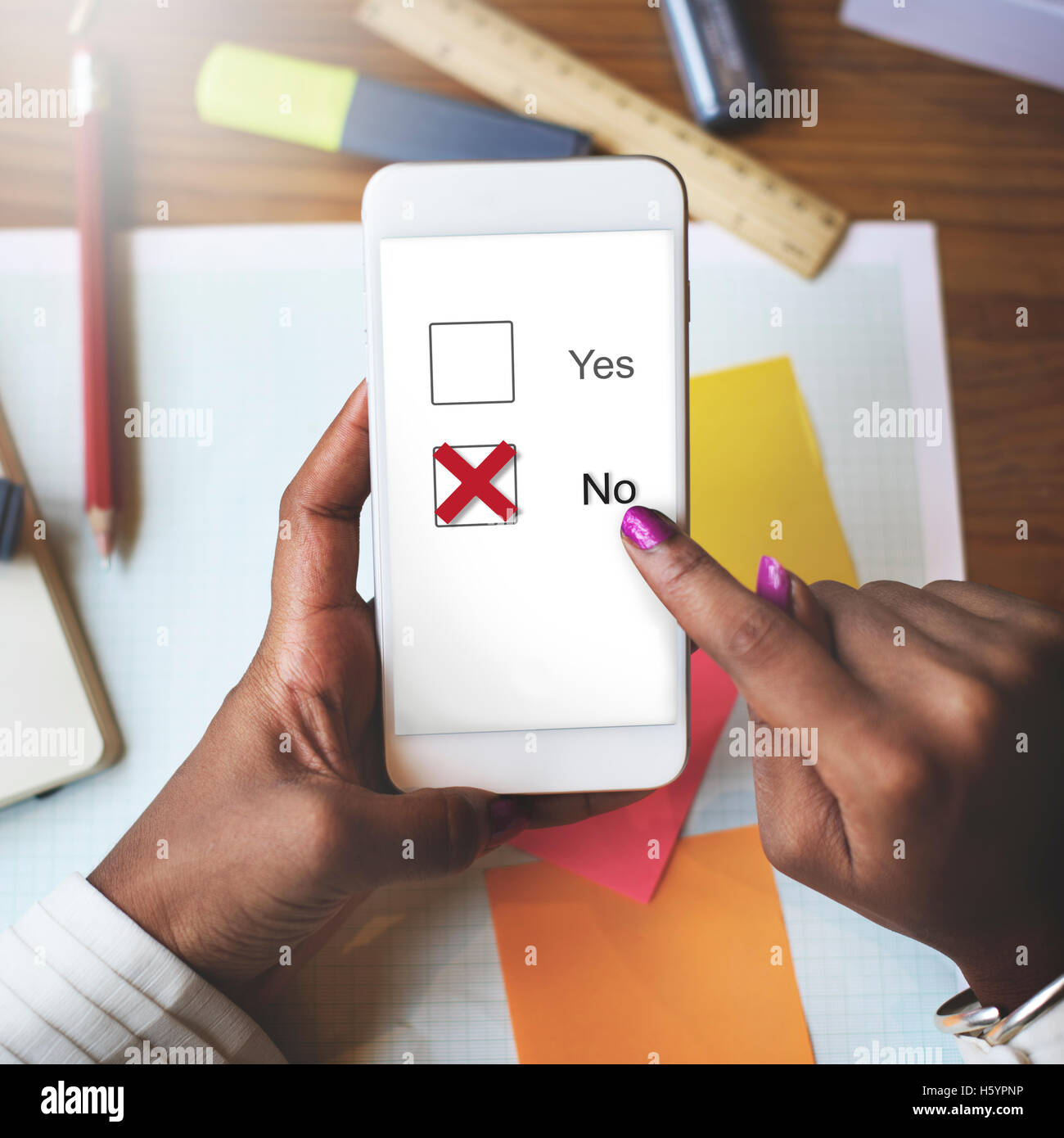 Yes No Answer Questionnaire Concept Stock Photo - Alamy
