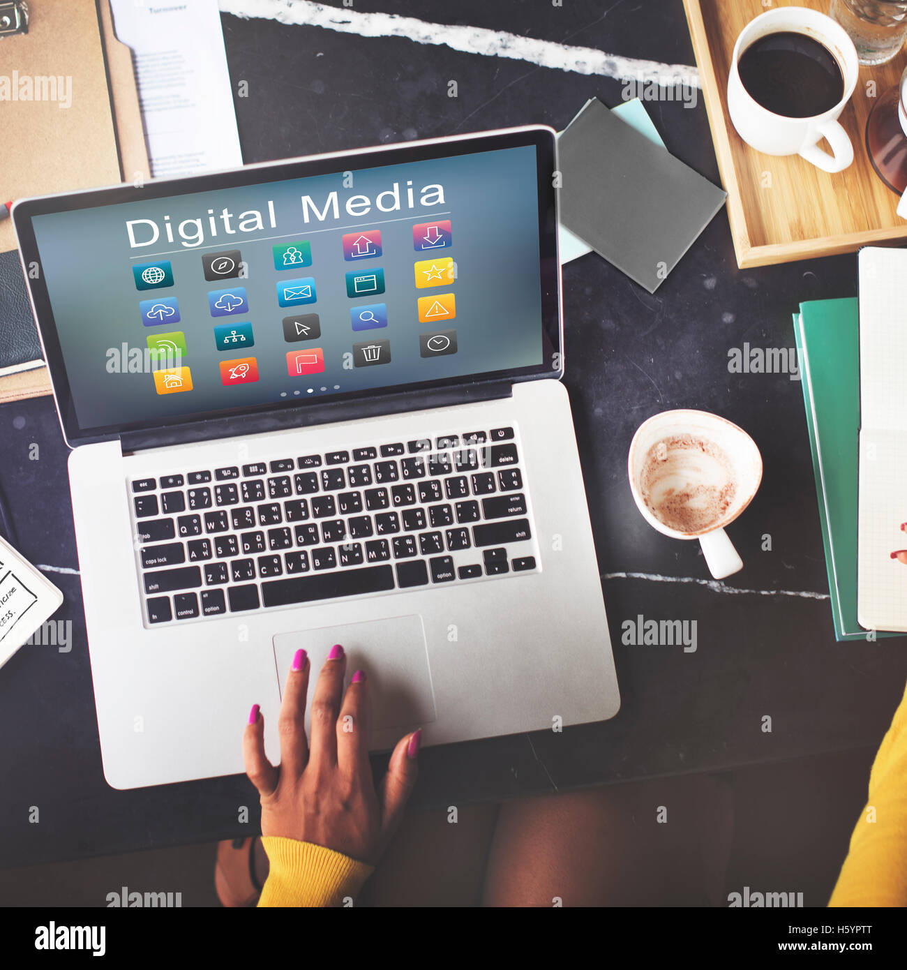 Application Cloud Network Communication Internet Concept Stock Photo ...