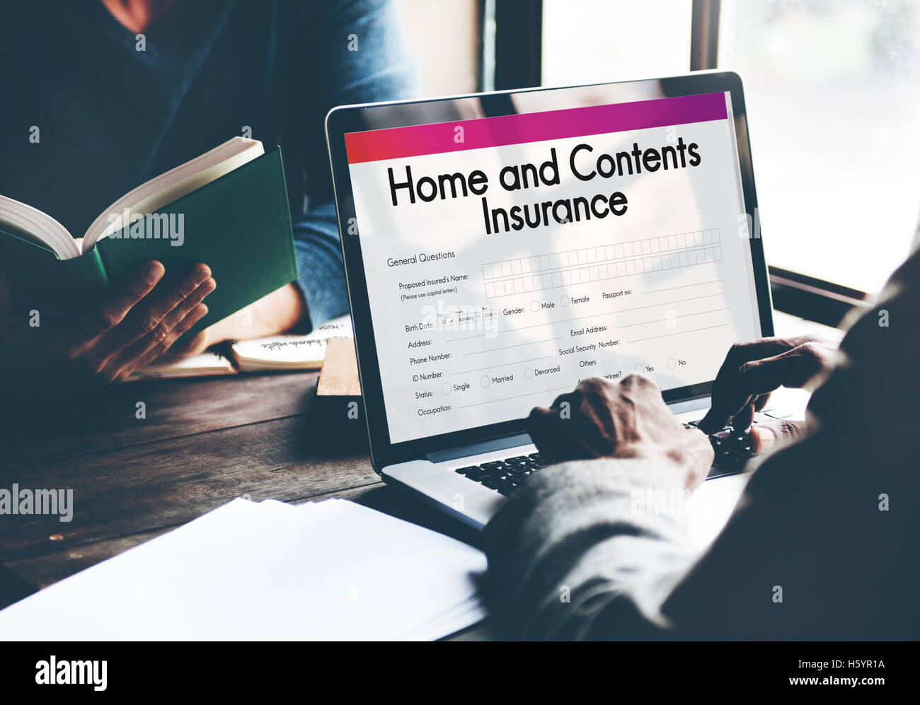 Home and Contents Insurance Form Document Concept Stock Photo - Alamy