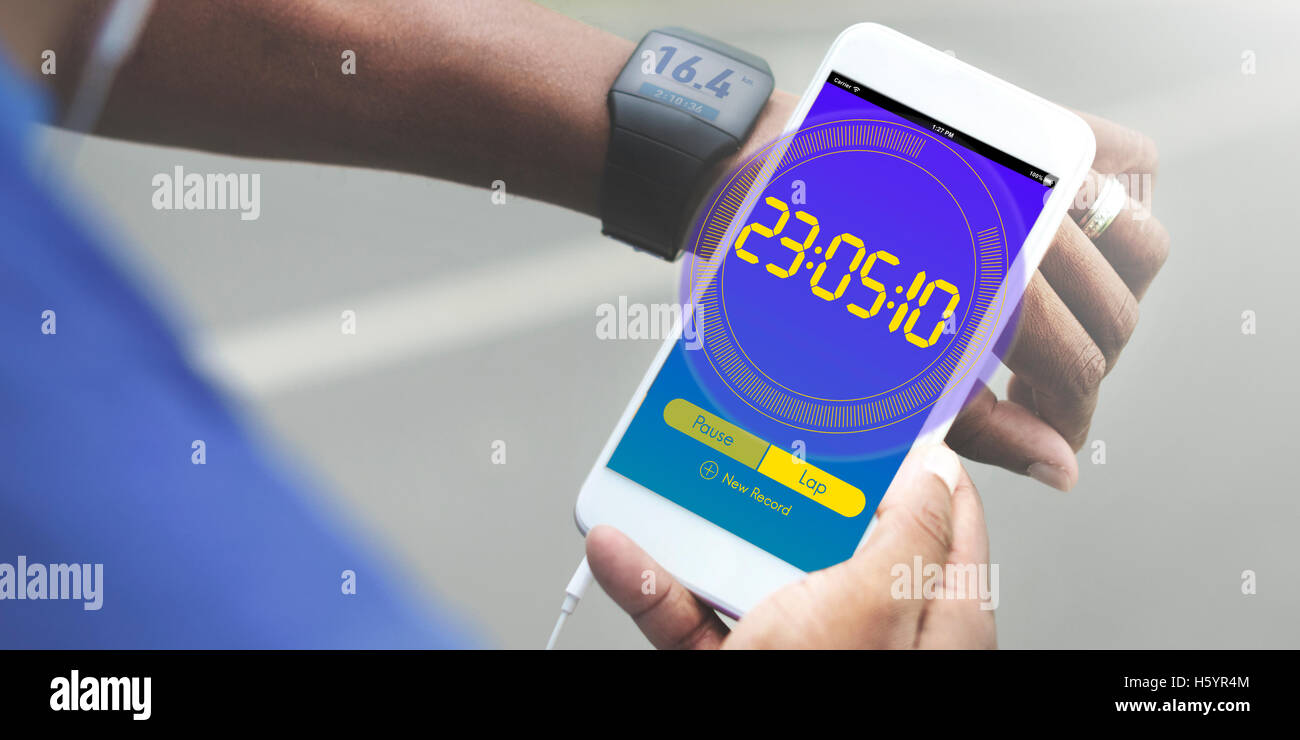 Stopwatch Clock Time Countdown Graphic Words Stock Photo - Alamy