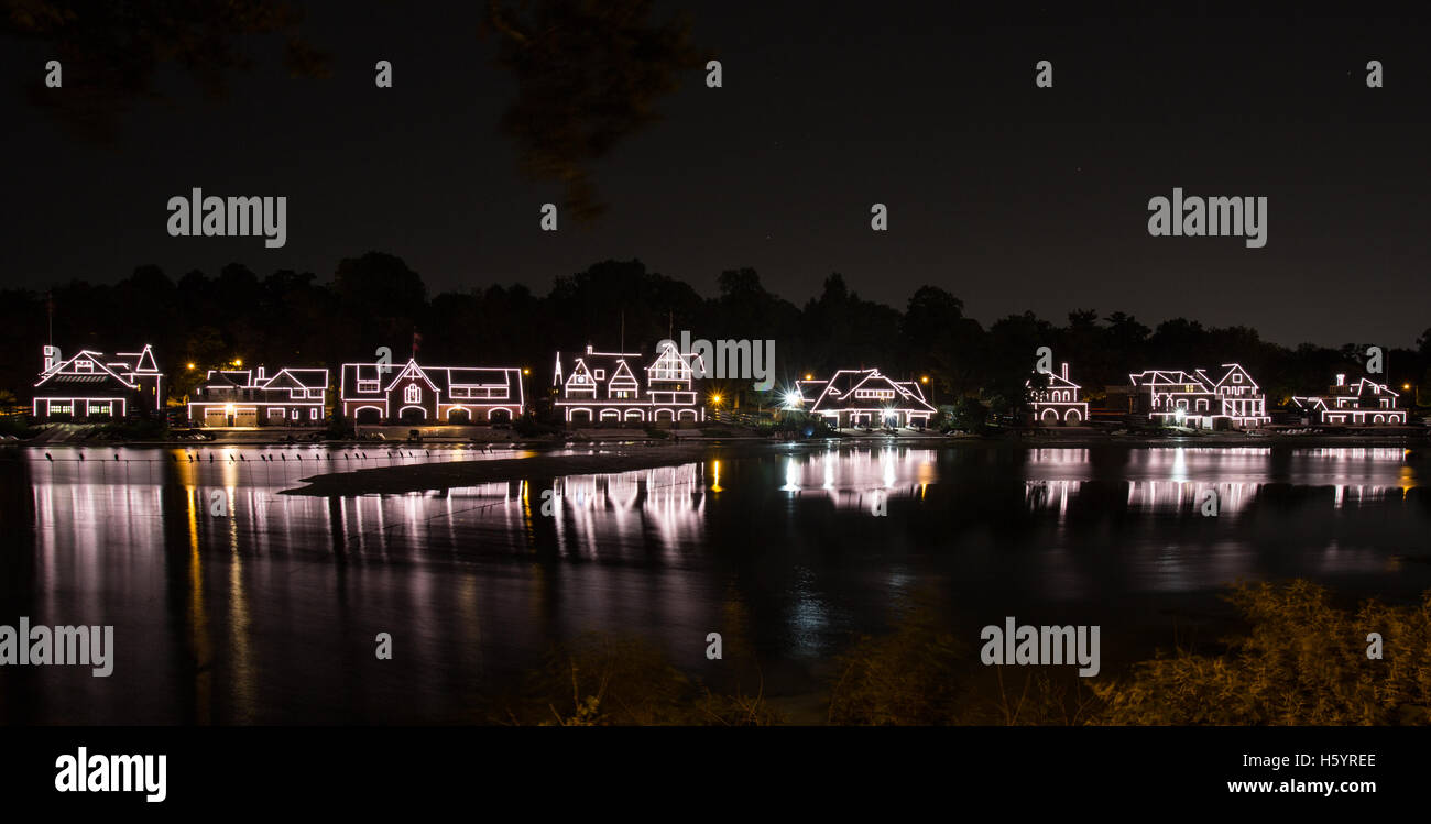 Boathouse Row in Philadelphia as the famous historical landmark Stock ...