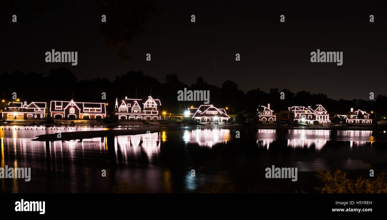 Boathouse Row in Philadelphia as the famous historical landmark Stock ...