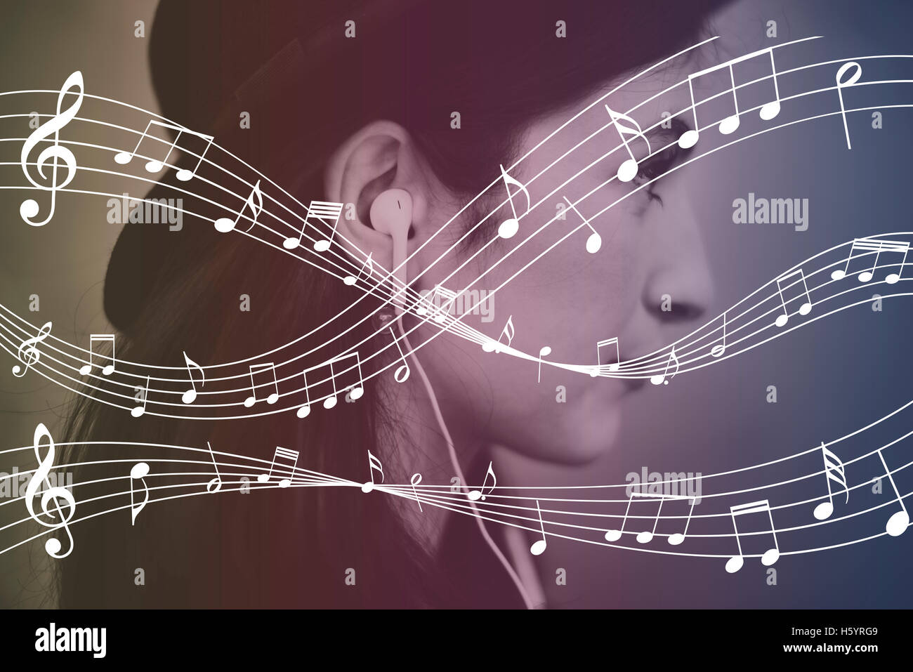 Melody Music Note Rhythm Graphic Concept Stock Photo - Alamy