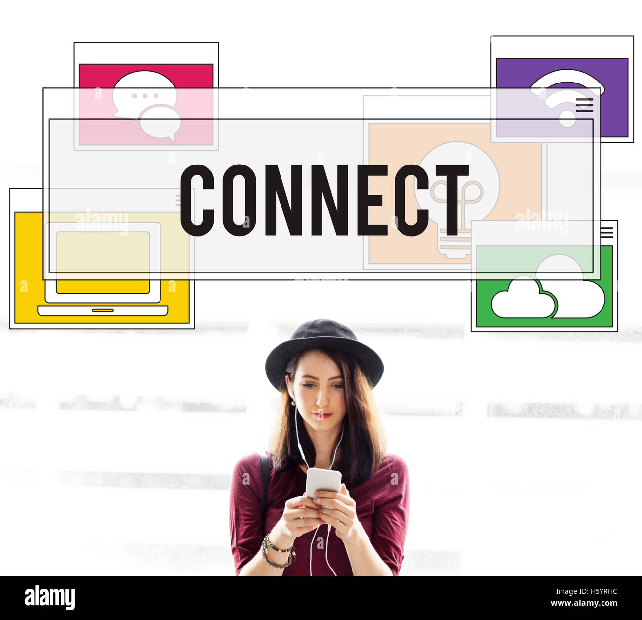 Communication Technology Online Networking Connection Concept Stock ...