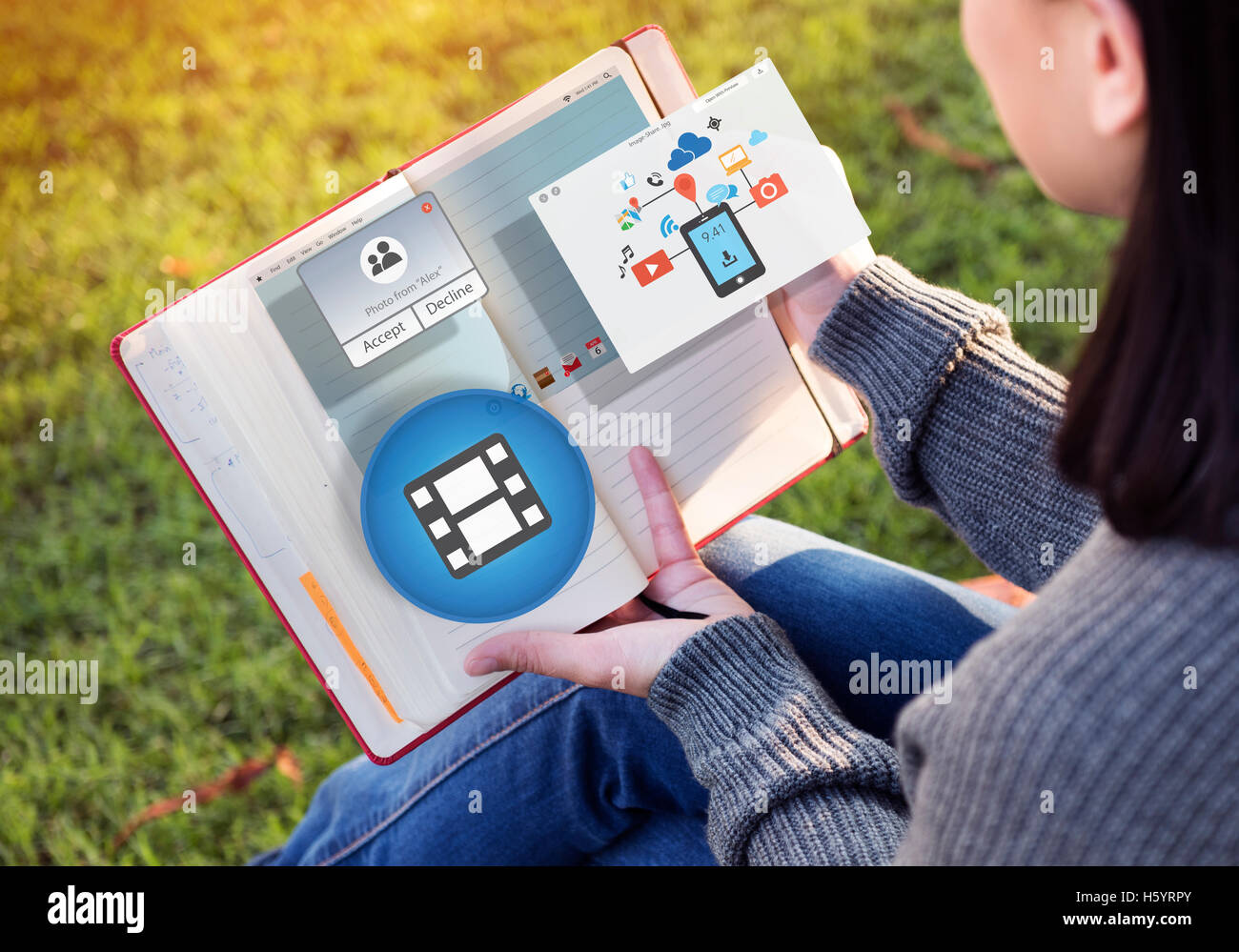 Sharing Networking Connection Exchange Technology Graphic Concept Stock ...