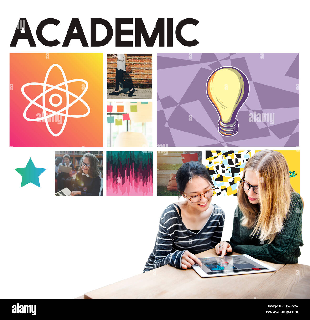 Acedemic Knowledge Learning Literacy Graphic Concept Stock Photo - Alamy