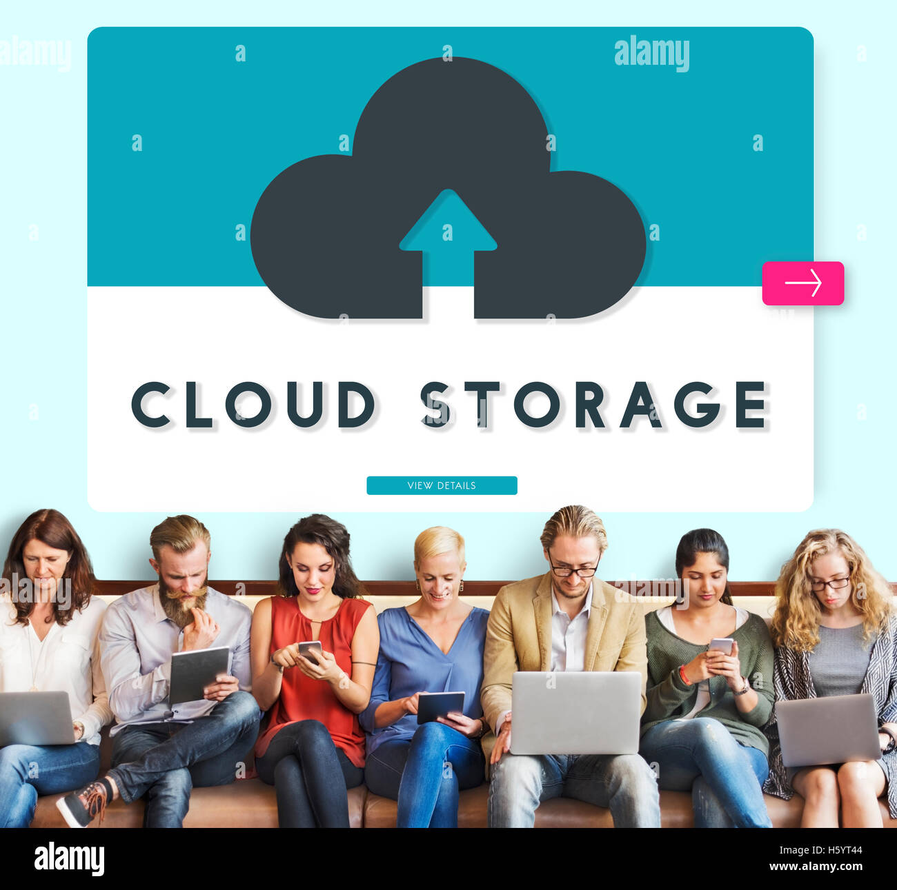 Cloud Backup Upload Transfer Sync Graphic Concept Stock Photo - Alamy