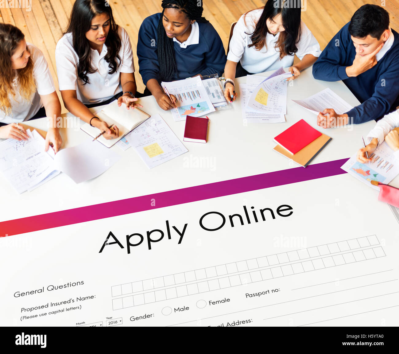 Apply Online Application College Form Concept Stock Photo - Alamy