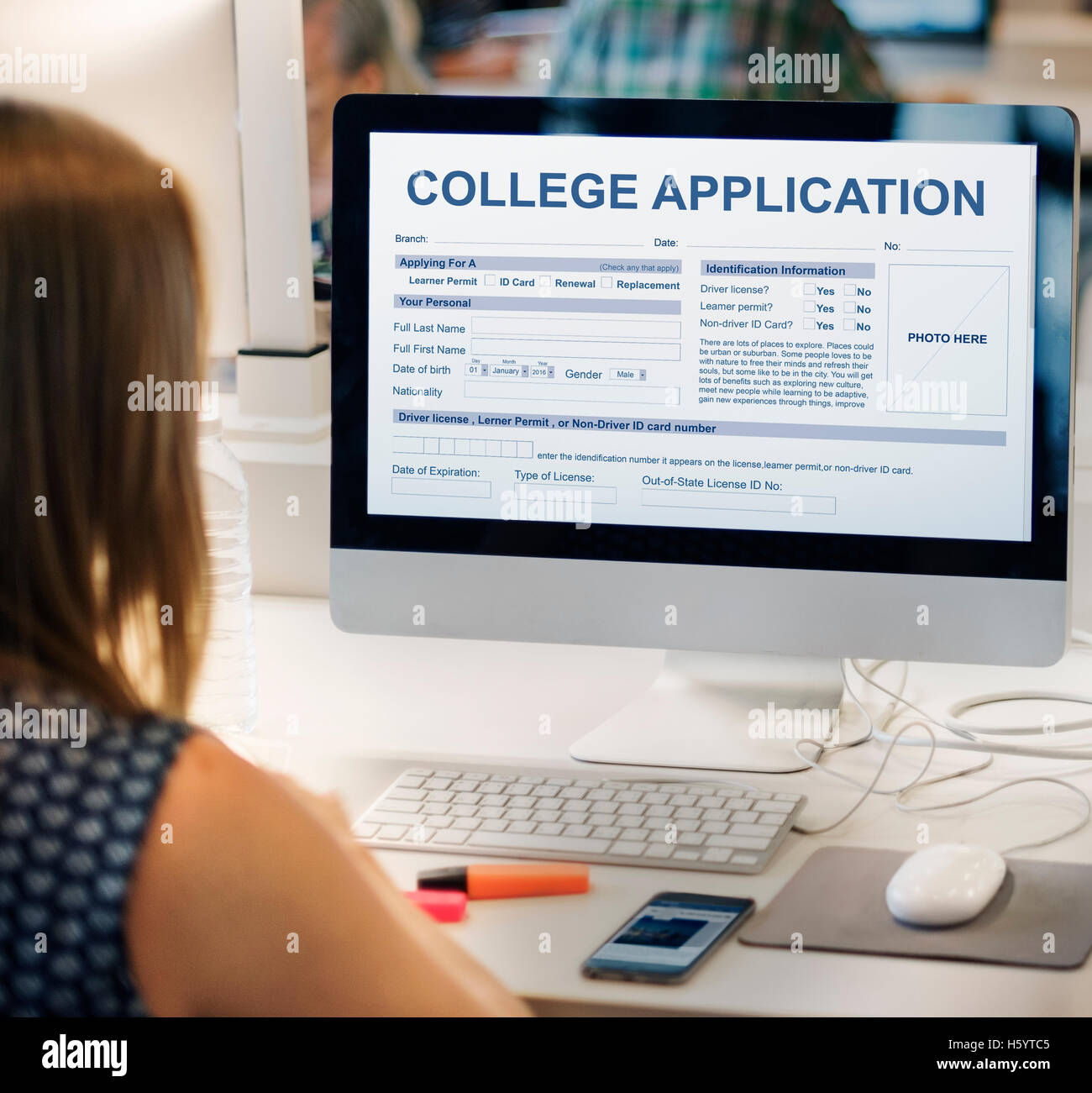 College Application Form Education Concept Stock Photo - Alamy