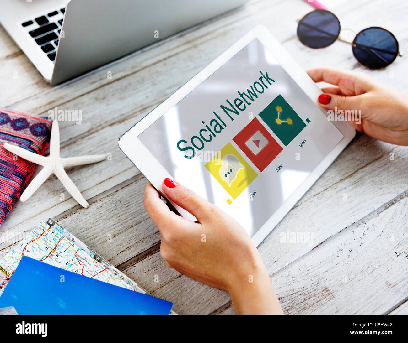 Social Network Connection Internet Concept Stock Photo - Alamy