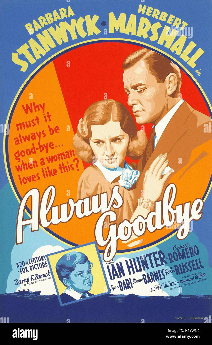 Always Goodbye (1938) - Movie Poster Stock Photo - Alamy