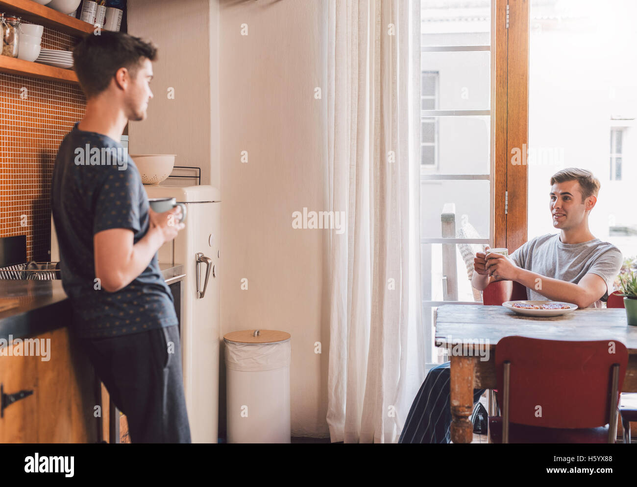 Mornings are their time to talk Stock Photo - Alamy