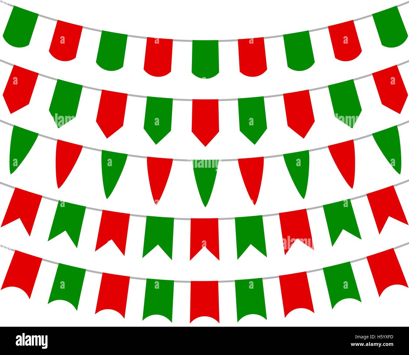 Collection of festive decorative flags holiday Stock Vector Image & Art ...