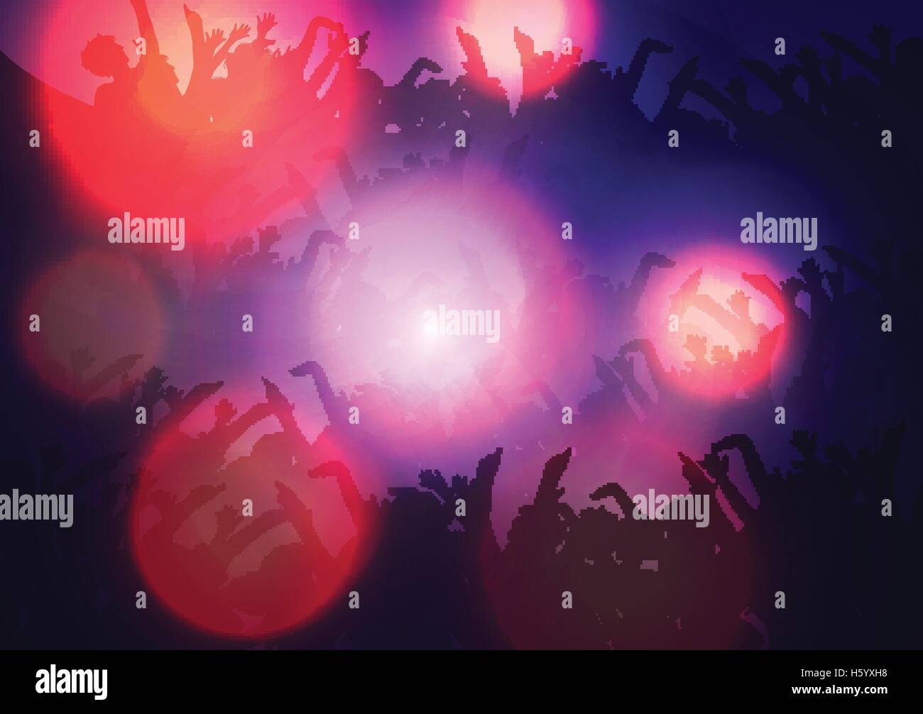 Party People Crowd, Festive Disco Event Background - Vector ...