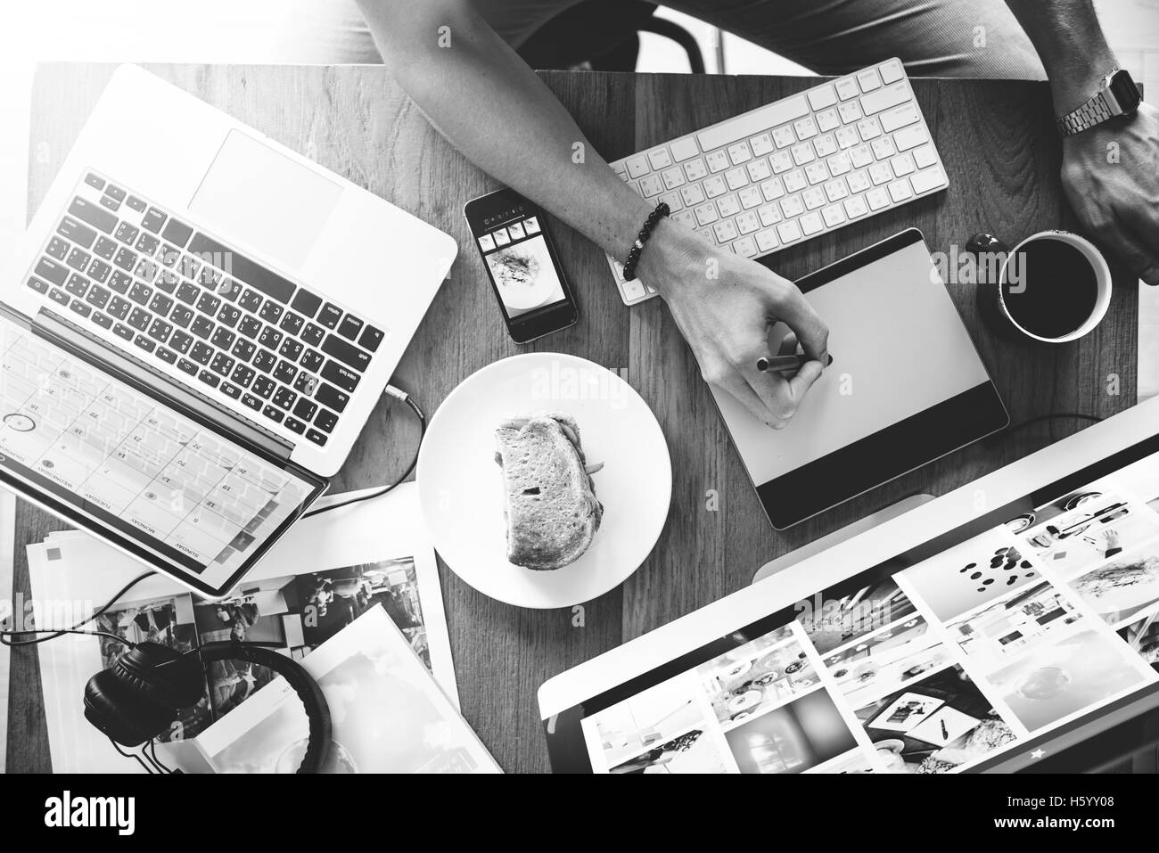 Workspace Design Studio Editor Sandwich Concept Stock Photo - Alamy