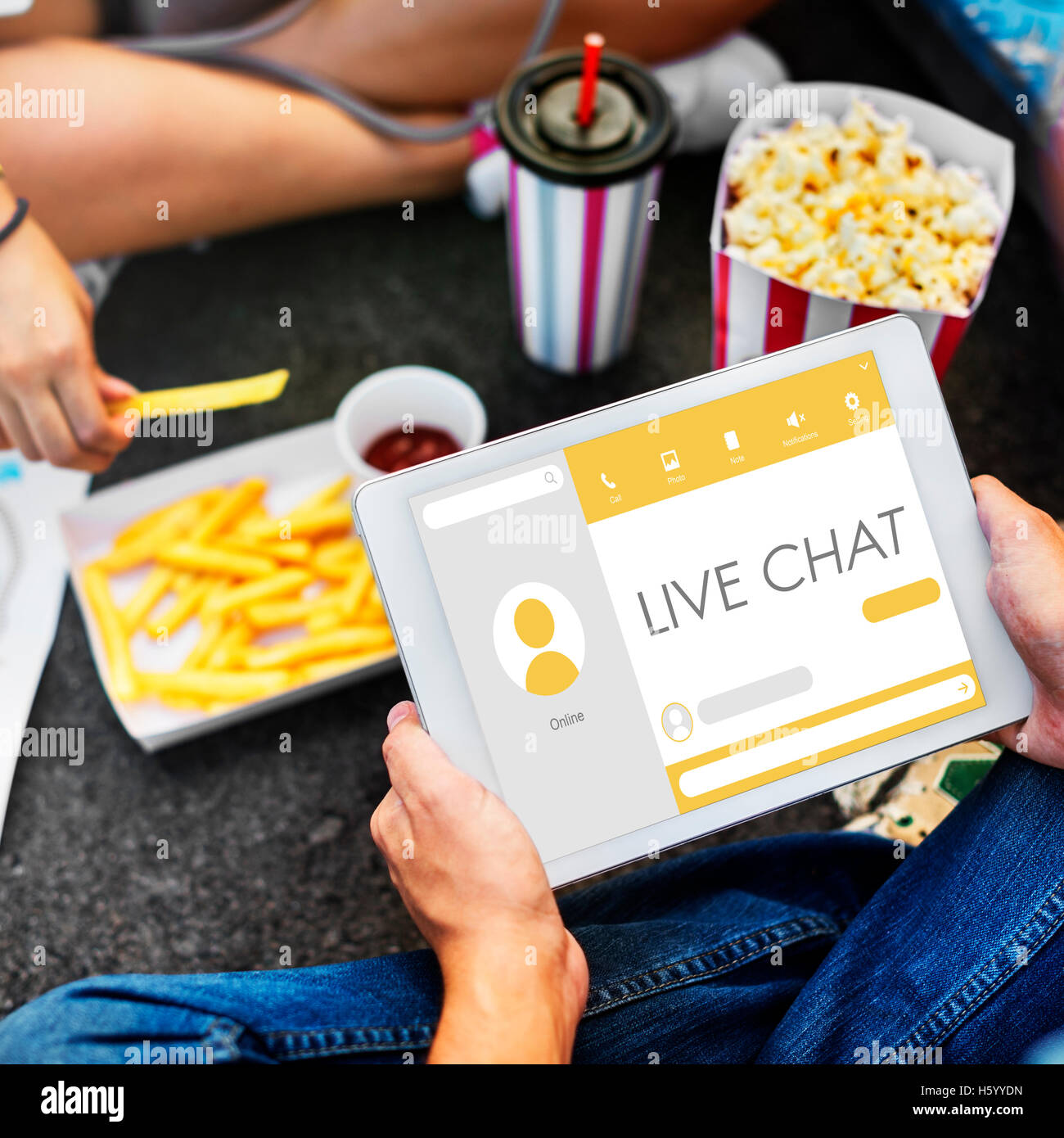 Message Live Chat Communication Concept Stock Photo - Alamy