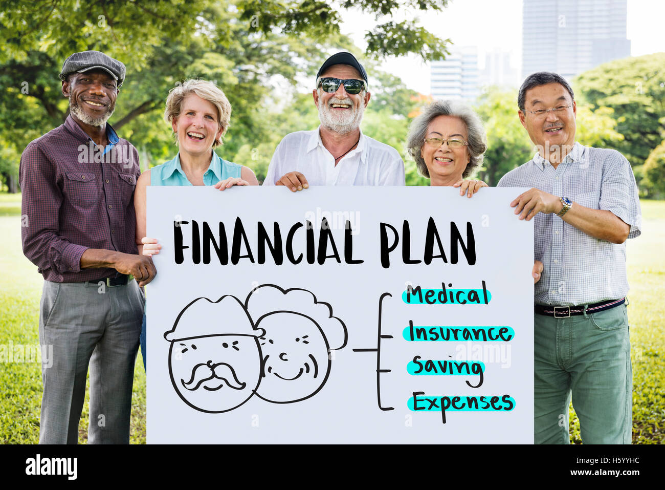 Diverse group senior friends showing hi-res stock photography and ...