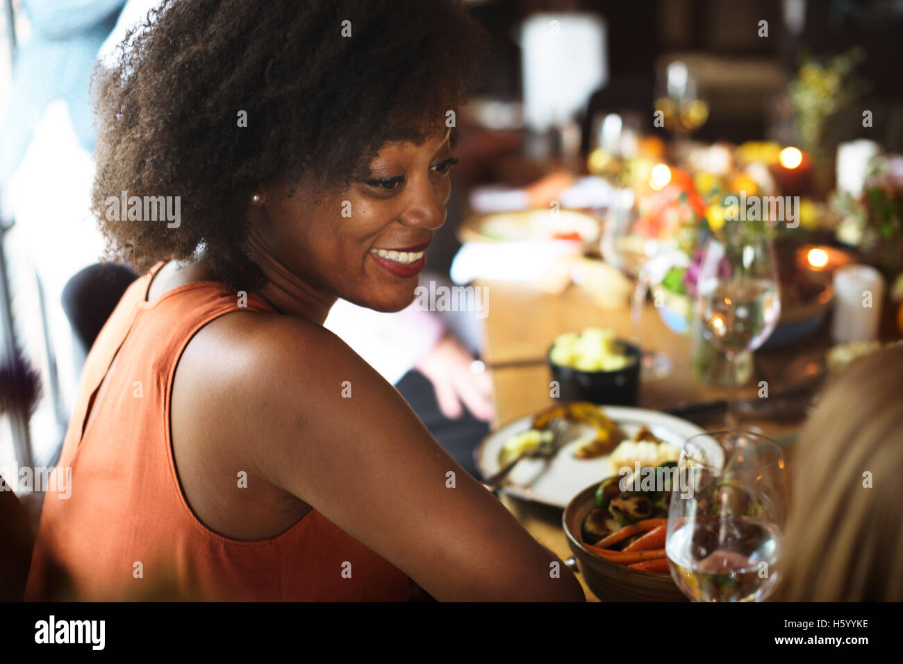 People Talking Celebrating Thanksgiving Holiday Concept Stock Photo - Alamy