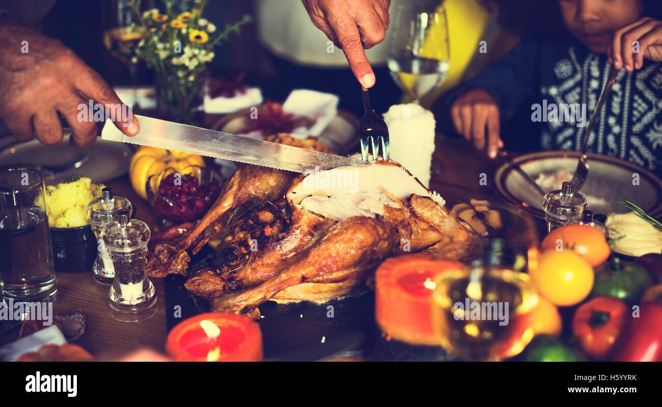 Thanksgiving Celebration Tradition Family Dinner Concept Stock Photo ...