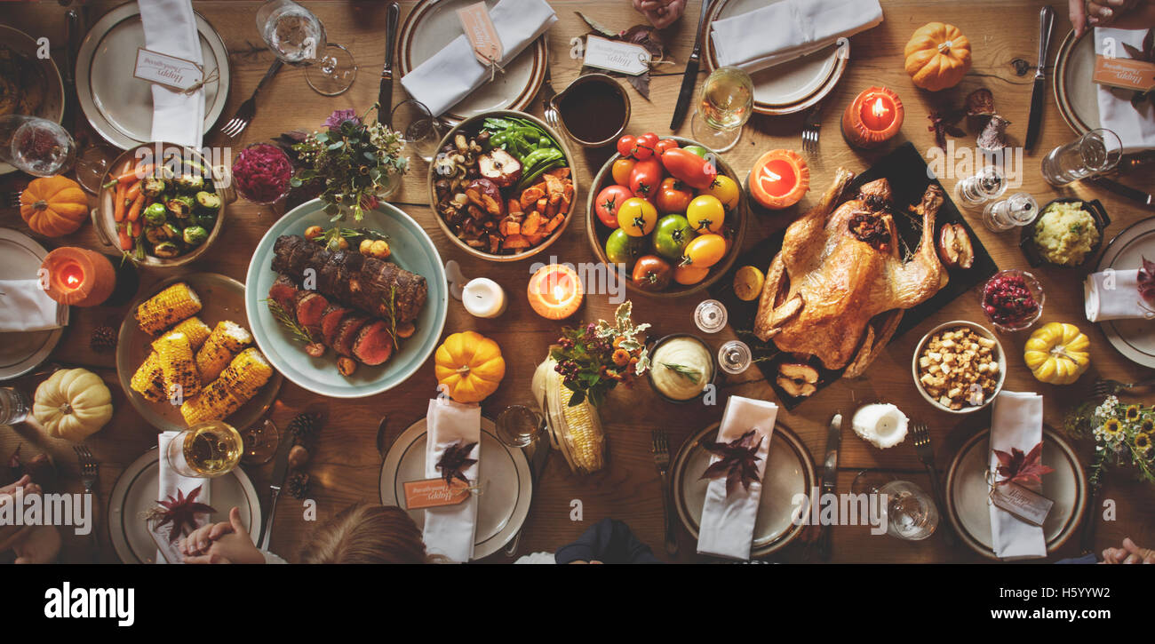 Thanksgiving Celebration Table Setting Concept Stock Photo - Alamy