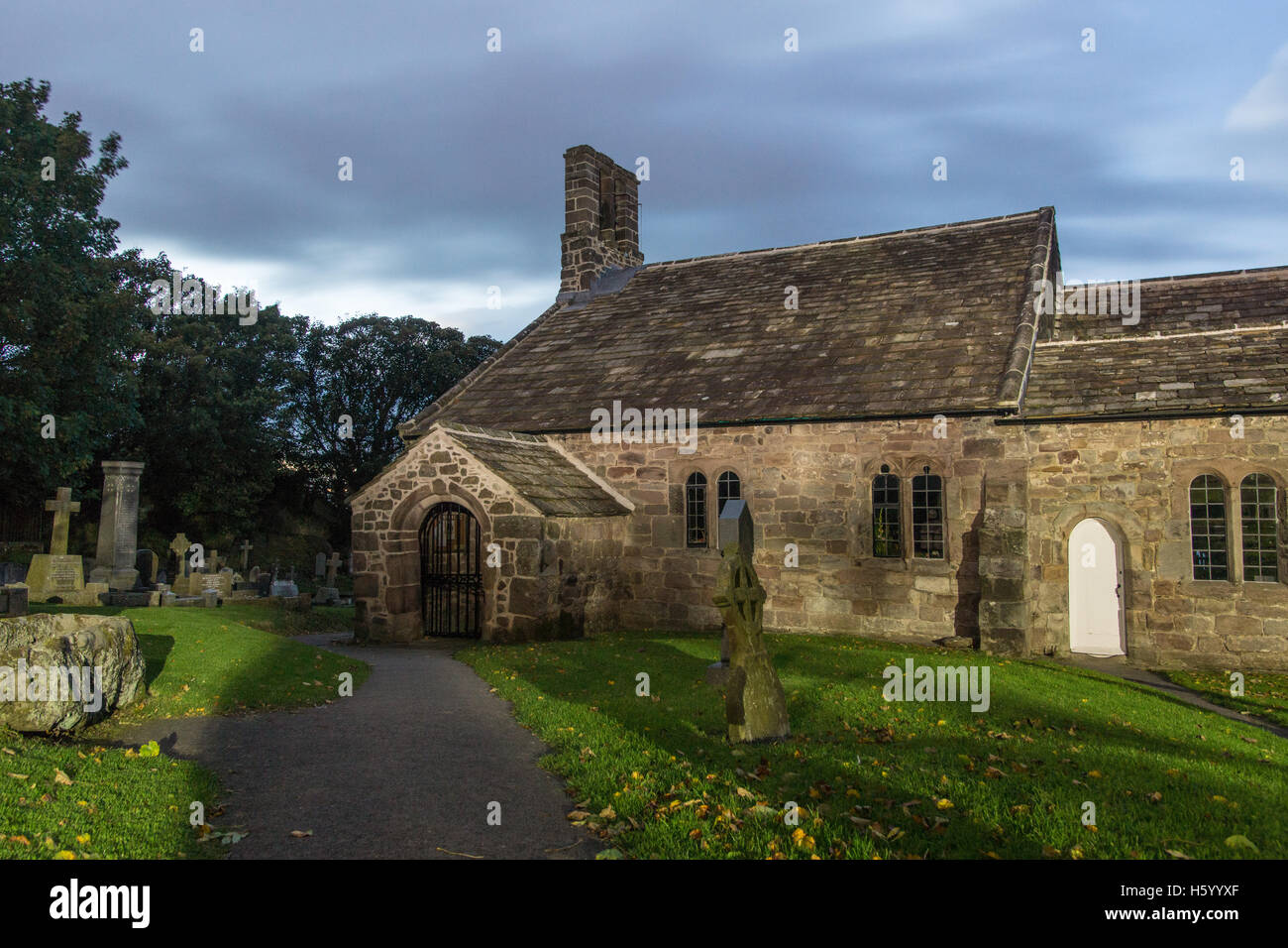 Heysham church at dusk Stock Photo - Alamy