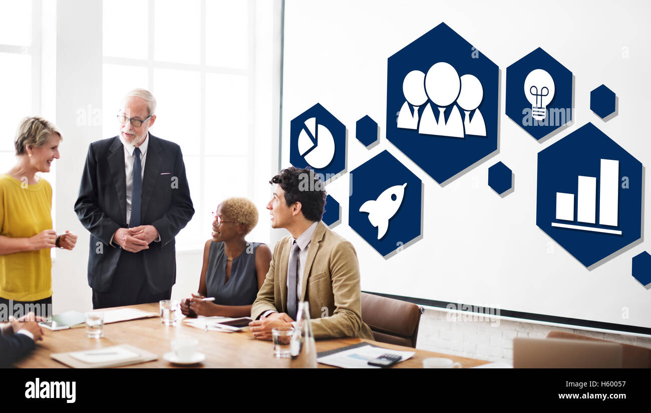 Global Business Strategy Planning Icon Concept Stock Photo - Alamy