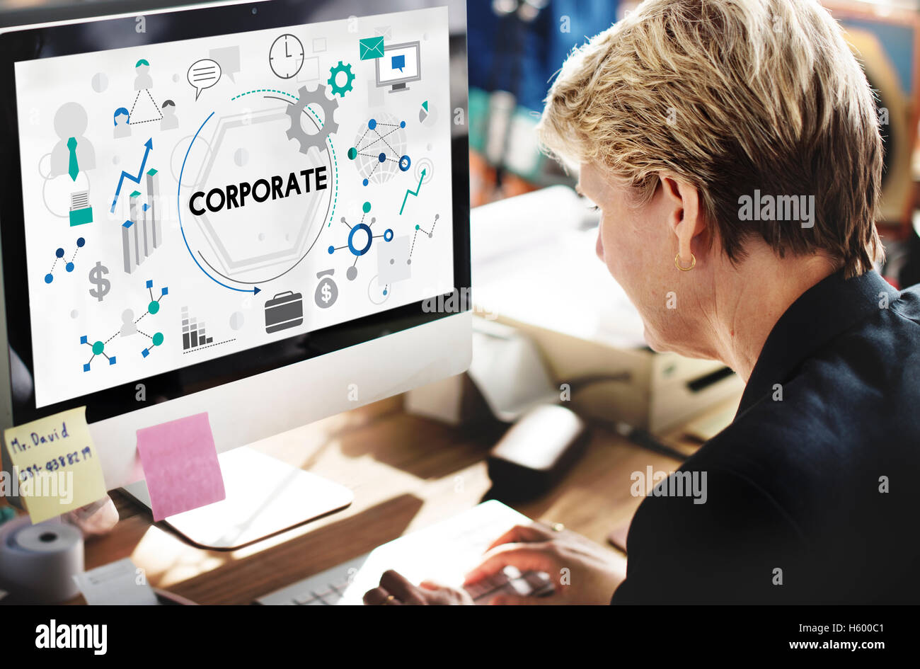 Corporate Connection Collaboration Teamwork Support Concept Stock Photo ...