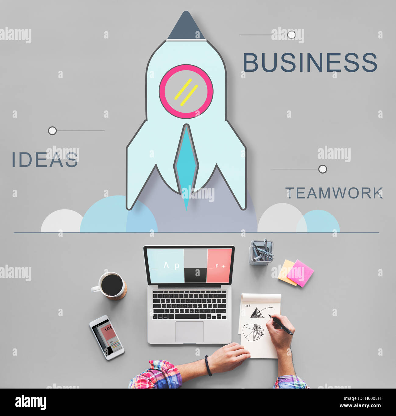 Rocket Spaceship Startup Business Strategy Graphic Concept Stock Photo ...