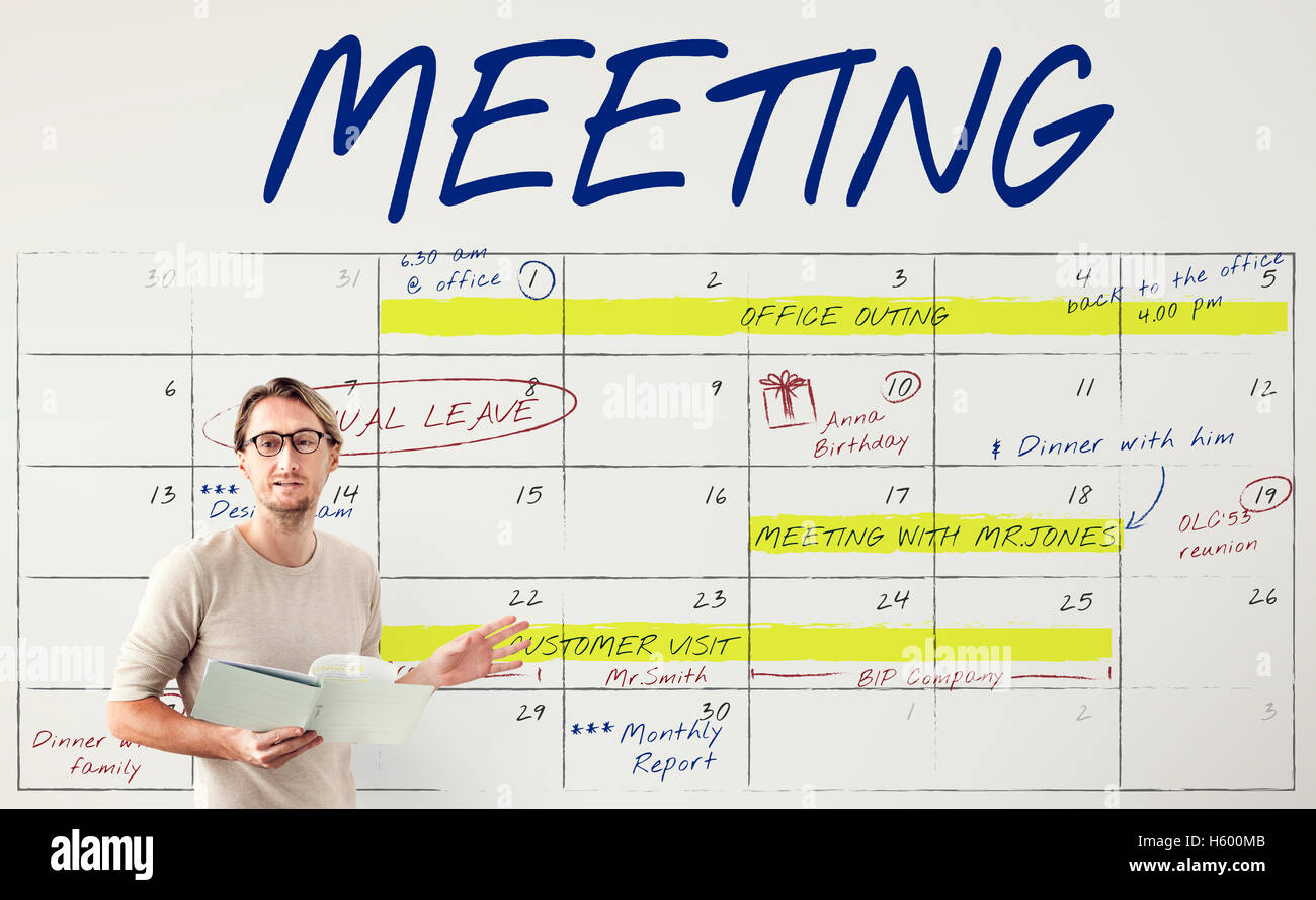 Agenda Timetable Calendar Schedule Graphic Stock Photo - Alamy