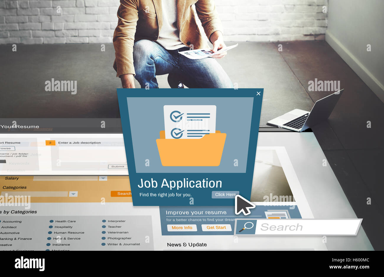 Job Application Apply Hiring Human Resources Concept Stock Photo - Alamy