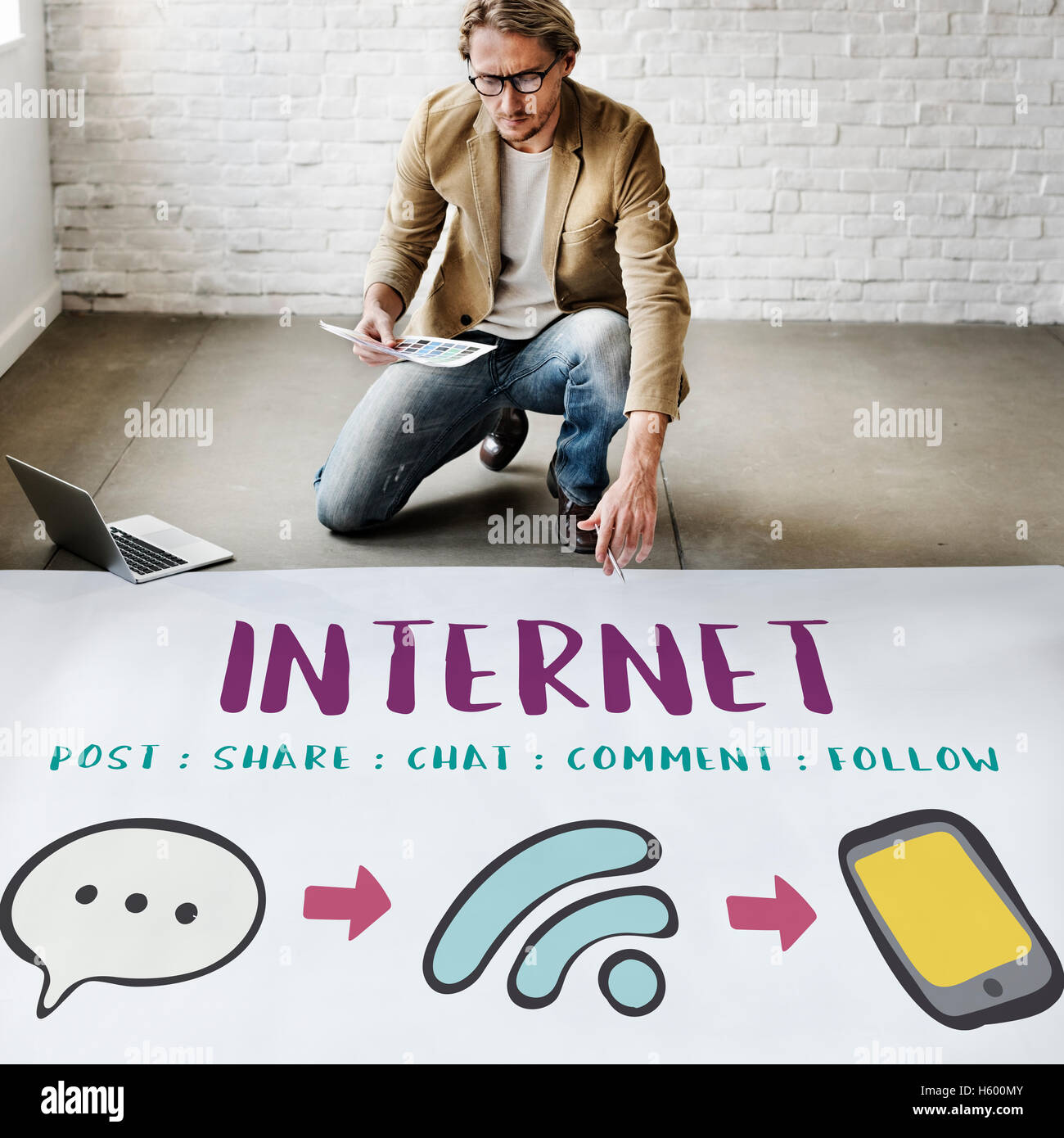Social Media Networking Online Communication Connect Concept Stock ...